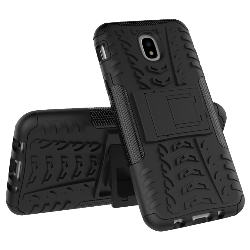Dual Layer Rugged Tough Case for Samsung Galaxy J5 Pro (Black)